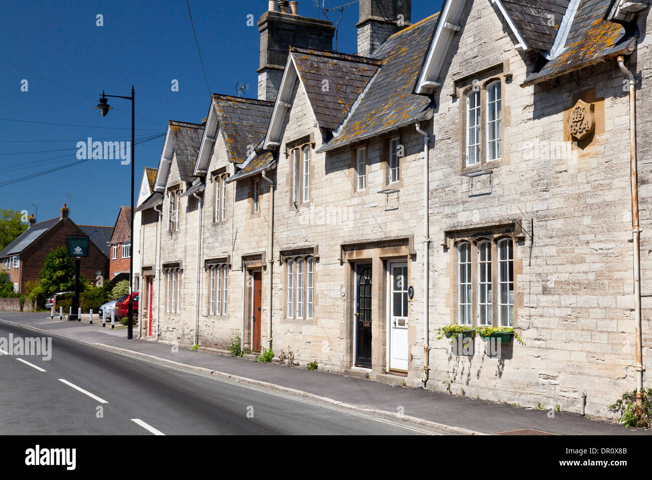 Old houses in High Street, Puddletown, Dorset Stock Photo - Alamy