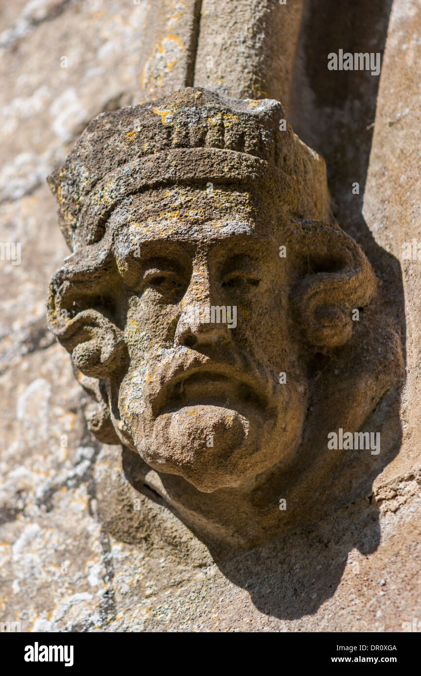 Medieval stone carvings on exterior walls of St. Mary's Church, Lower ...