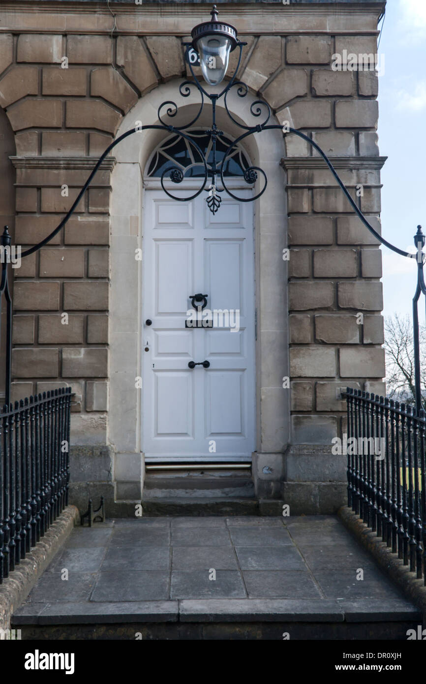 Traditional English white front door Stock Photo - Alamy