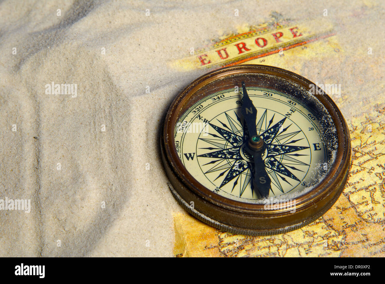 Old map europe compass hi-res stock photography and images - Alamy
