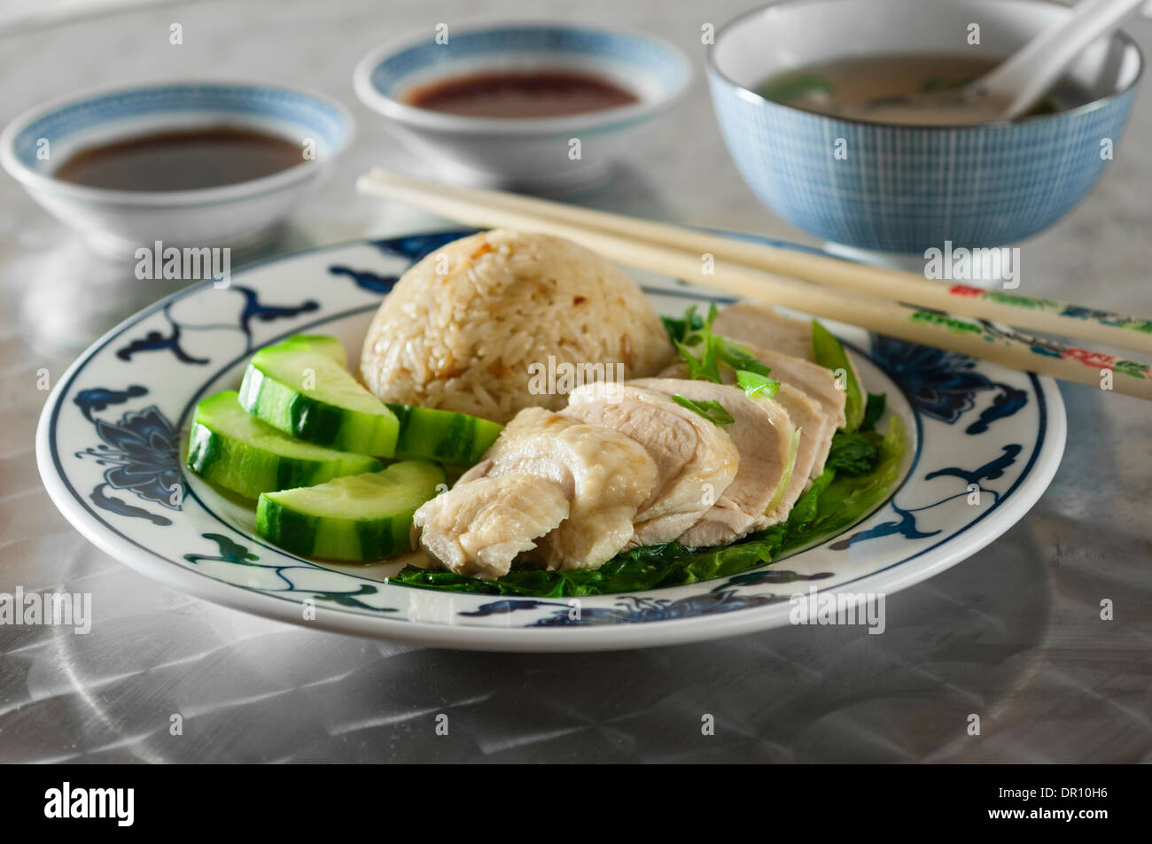 Singapore chicken rice. Hainanese style Stock Photo - Alamy