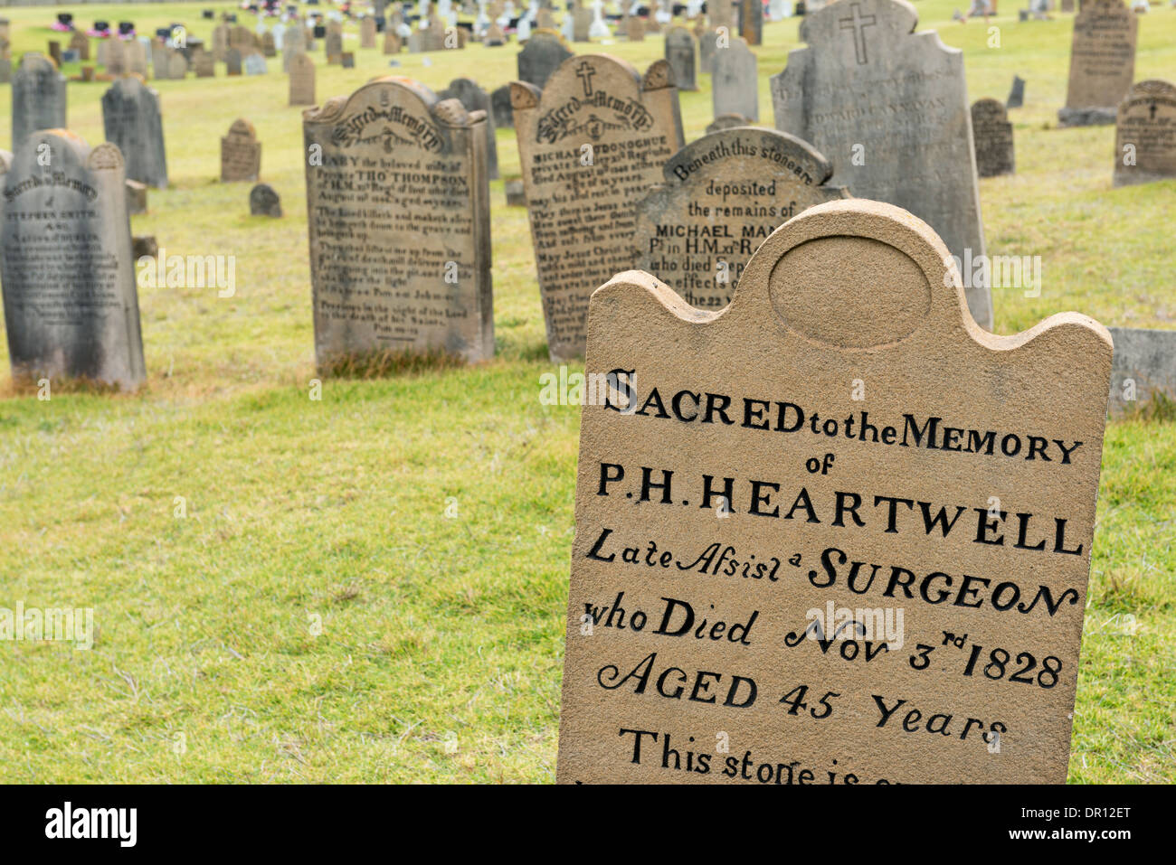 Norfolk grave yard, Kingston Norfolk Island, Australia Stock Photo - Alamy