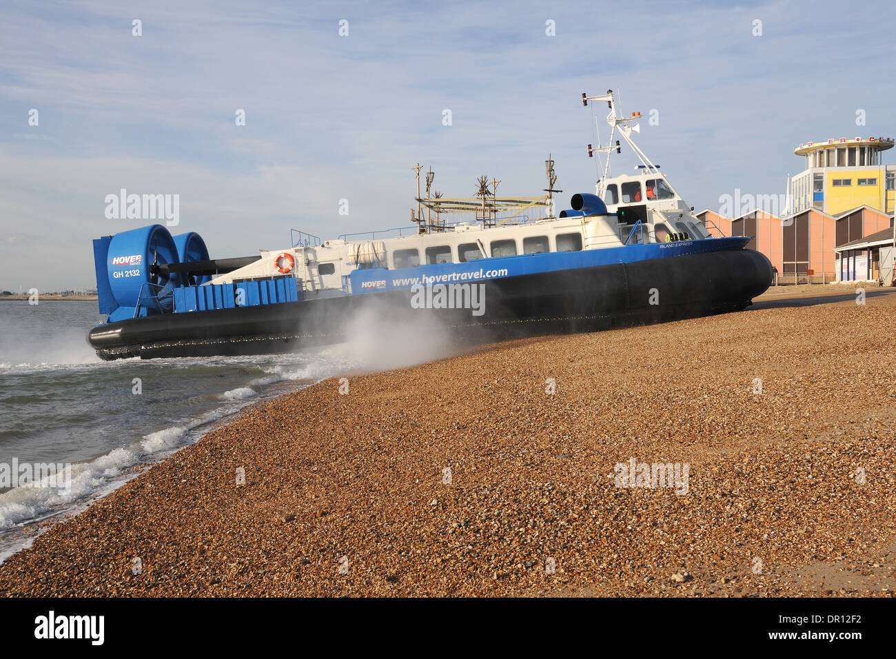 A commercial passenger hovercraft on the Southsea Hampshire to Ryde ...