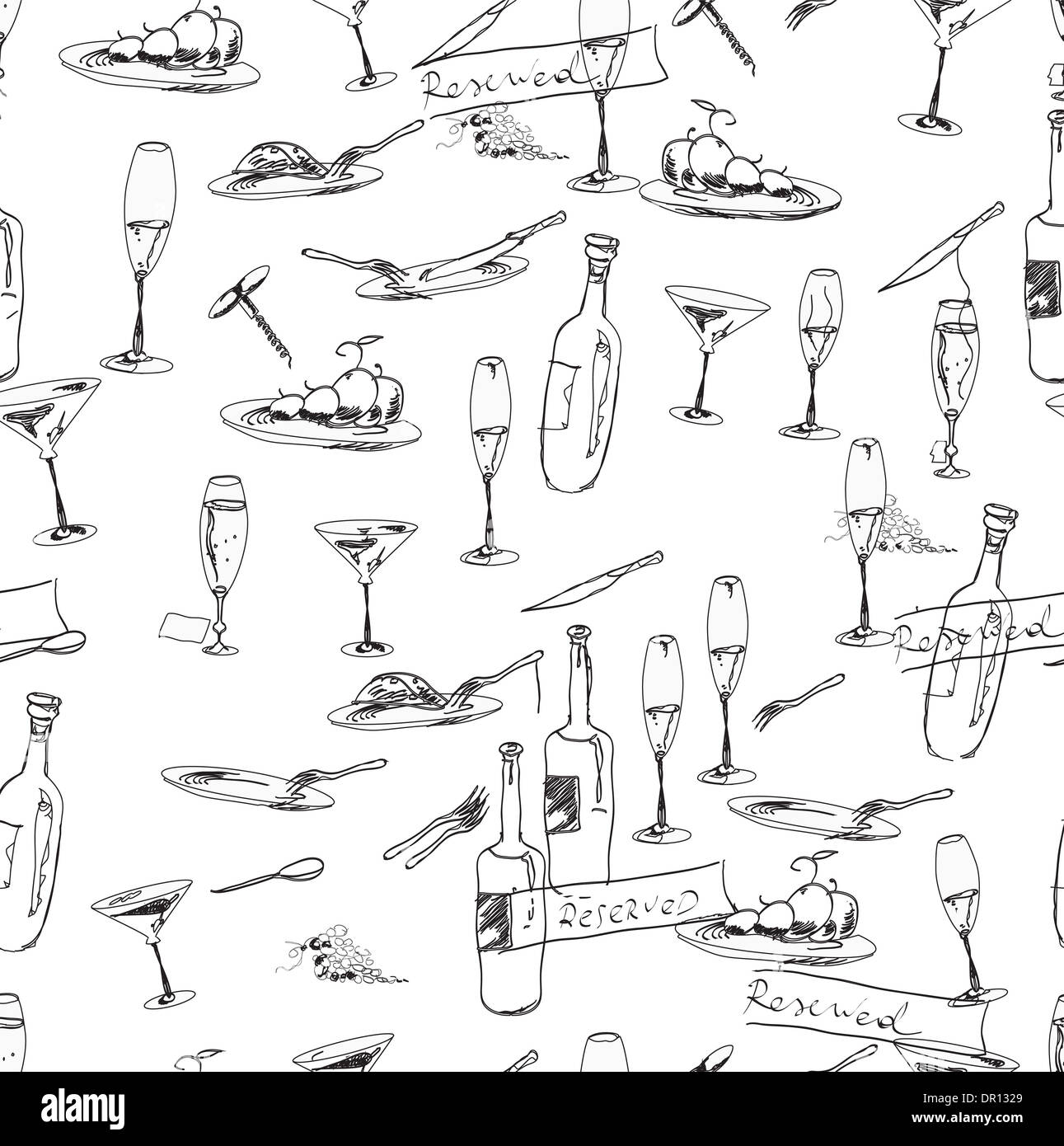 Wine bottle pattern Black and White Stock Photos & Images - Alamy