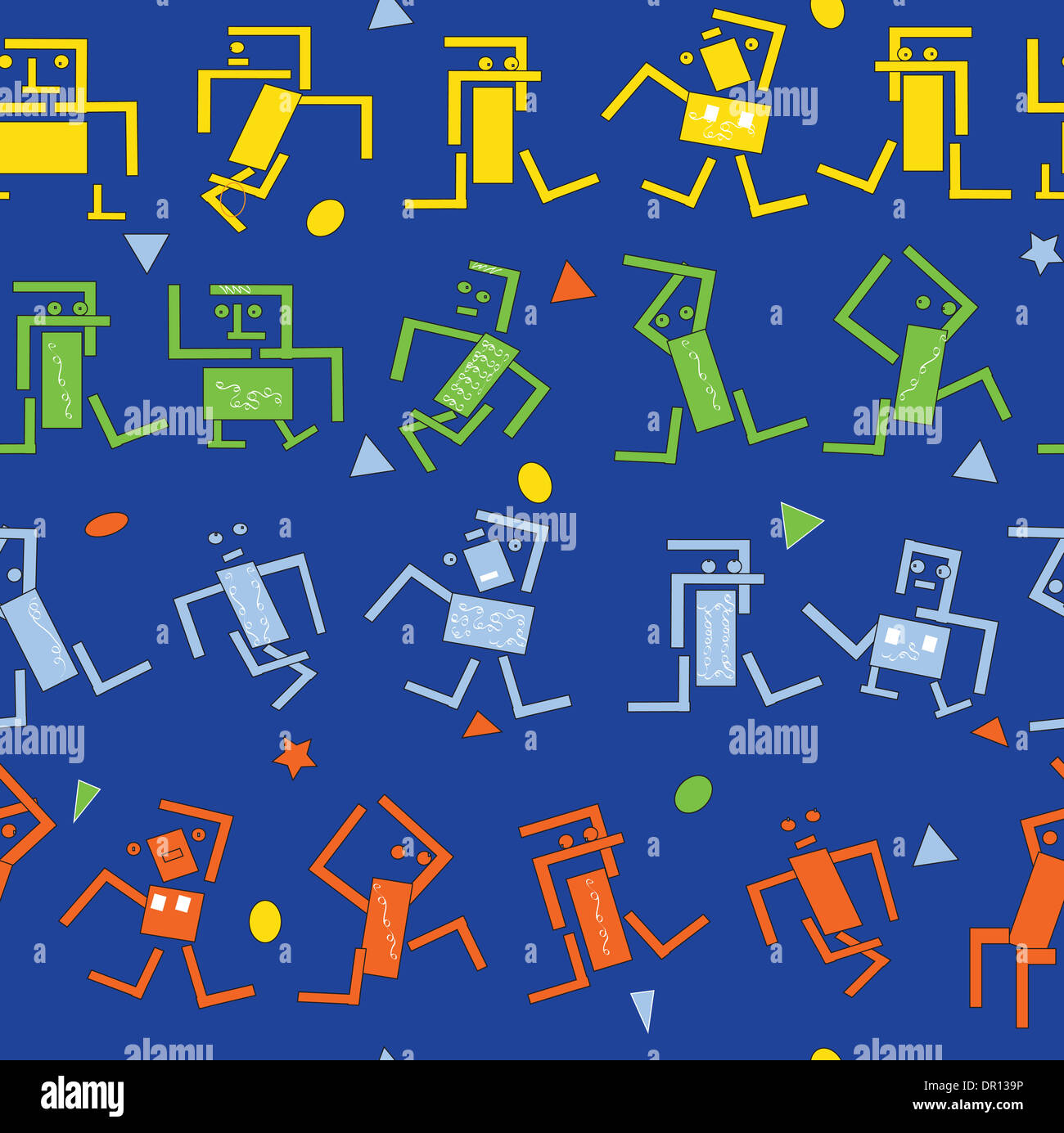 dancing robots illustration Stock Photo - Alamy