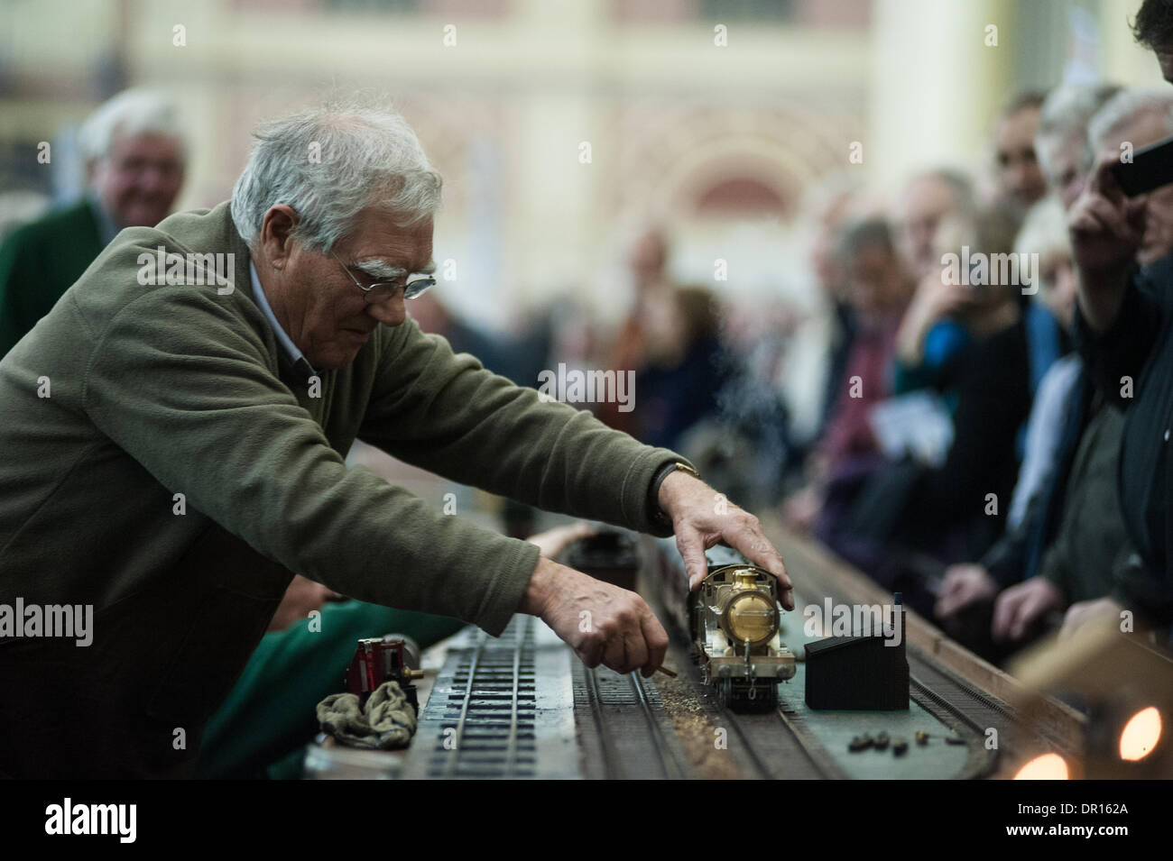 London, UK - 17 January 2014: Paul Barford works on a Gauge I train ...