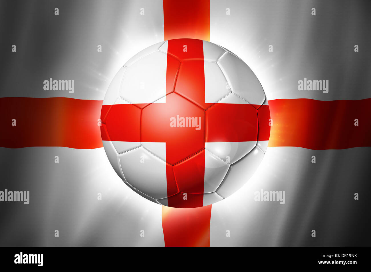3D soccer ball with England team flag, world football cup Brazil 2014 ...