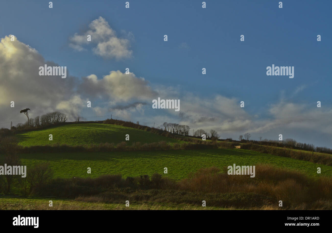 Rural hill countryside Beesands Devon Stock Photo - Alamy