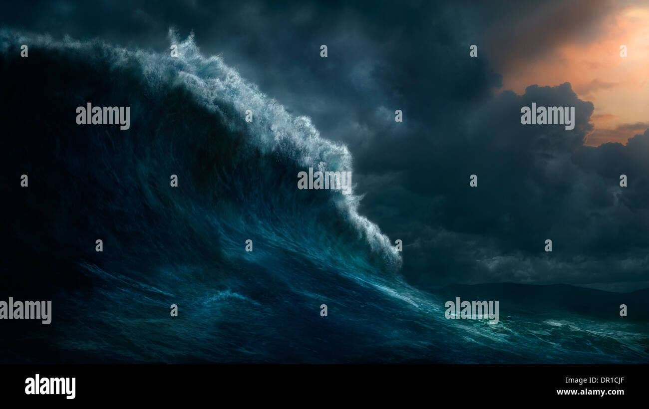 Sea crashing storm waves hi-res stock photography and images - Alamy