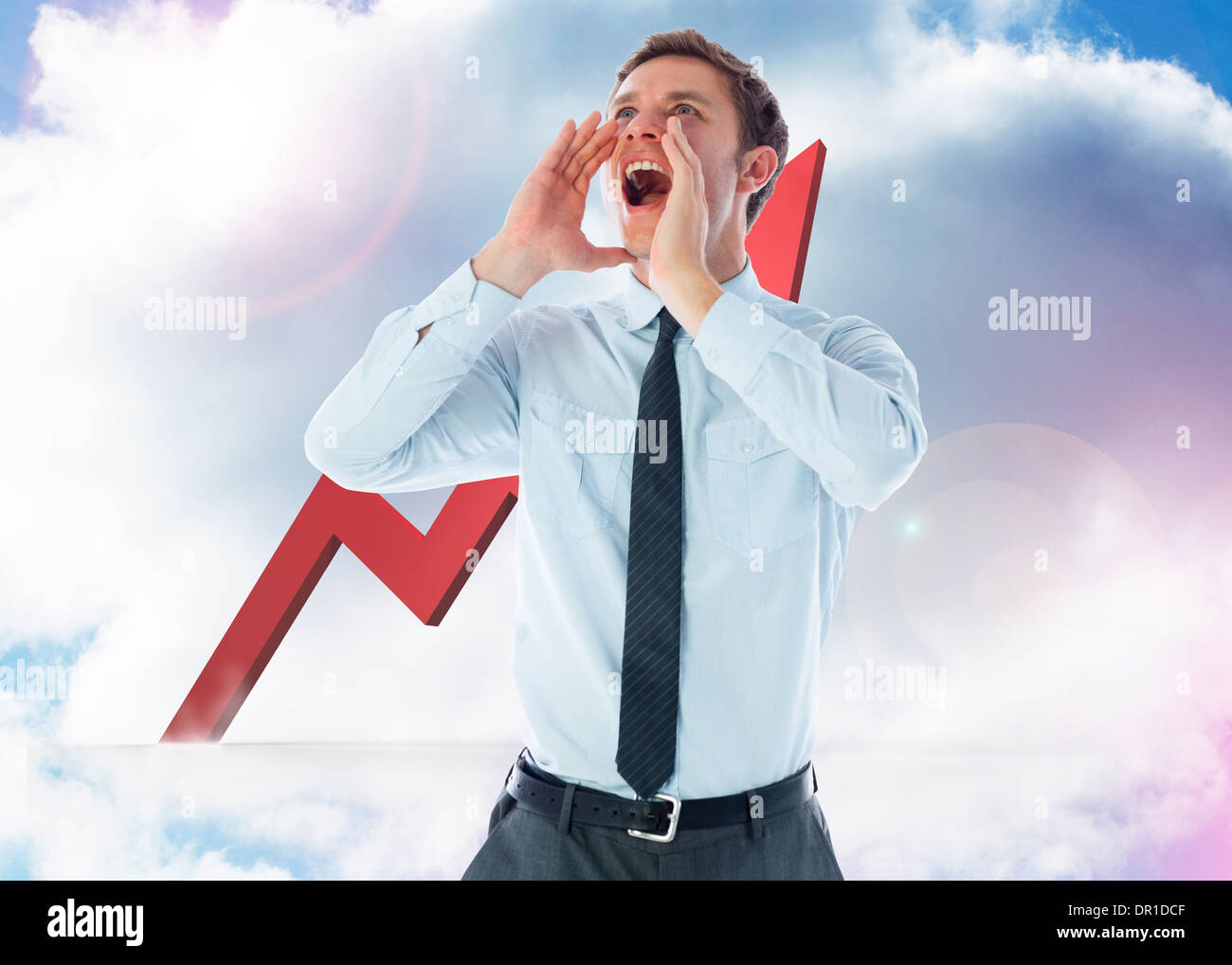 Composite image of businessman shouting Stock Photo - Alamy