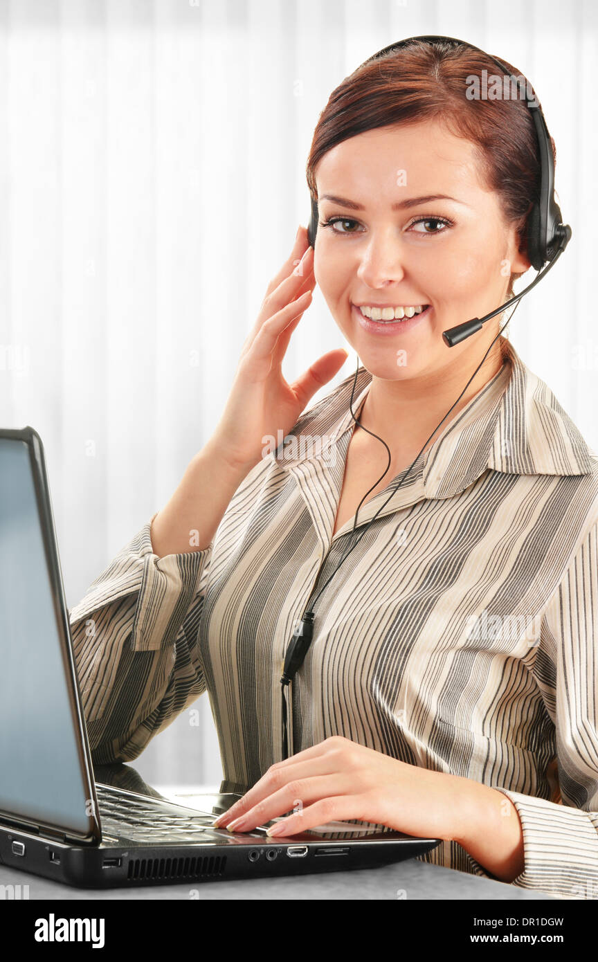 Call center operator. Customer support. Help desk Stock Photo - Alamy