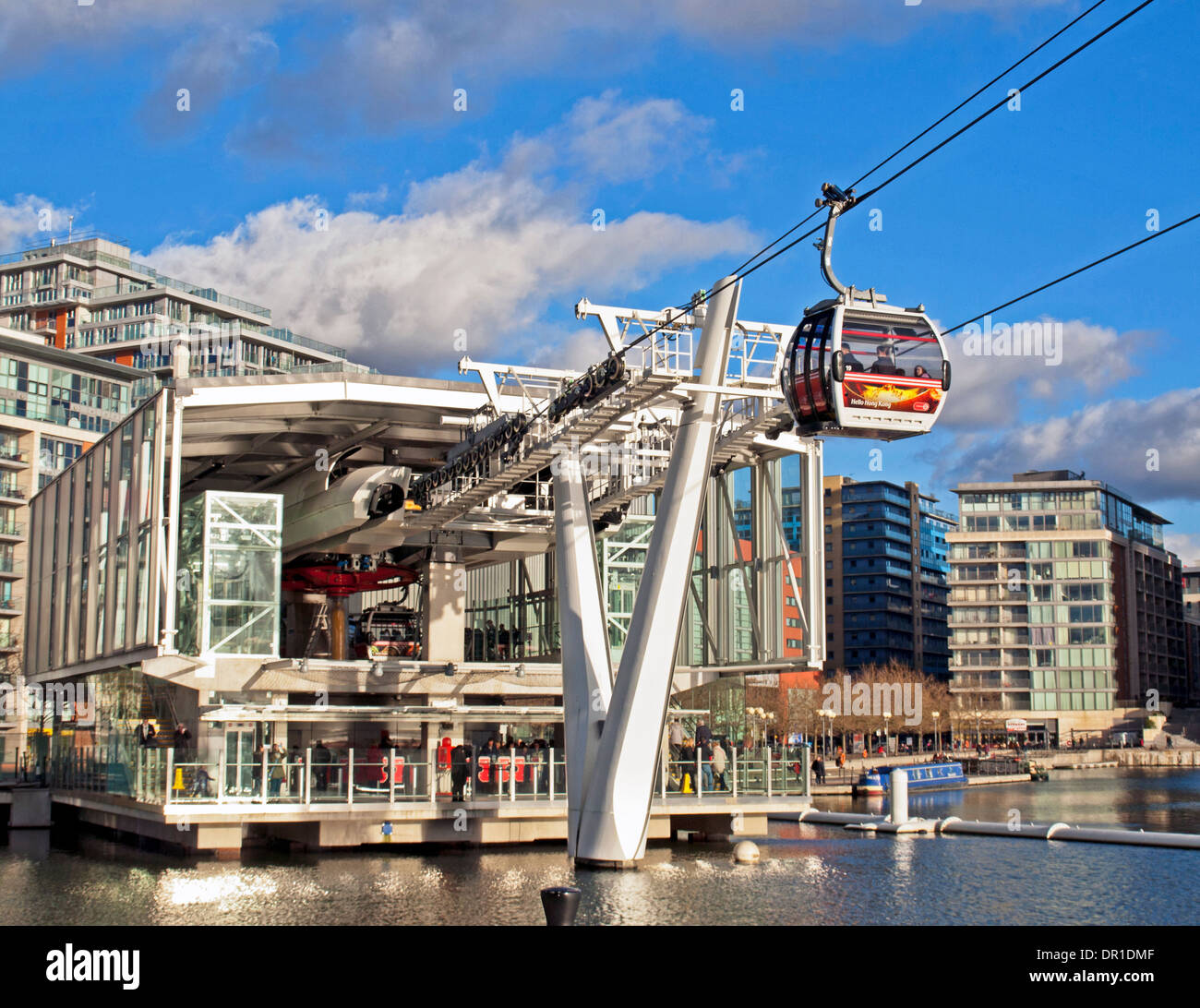 The Emirates Air Line (Thames cable car) Royal Docks terminal, London ...