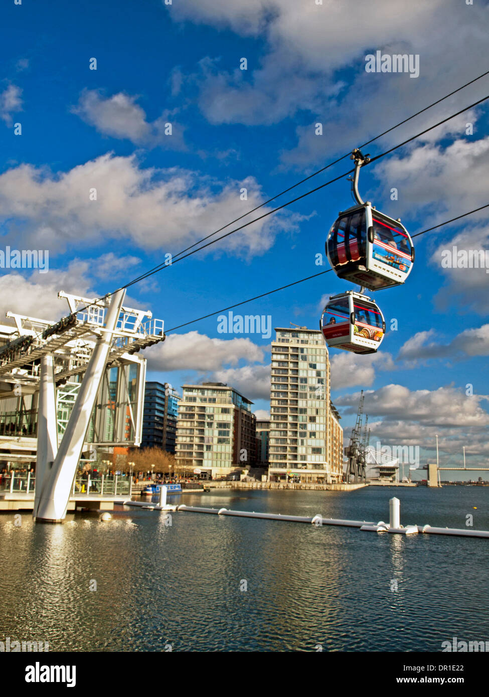 The Emirates Air Line (Thames cable car) Royal Docks terminal, London ...