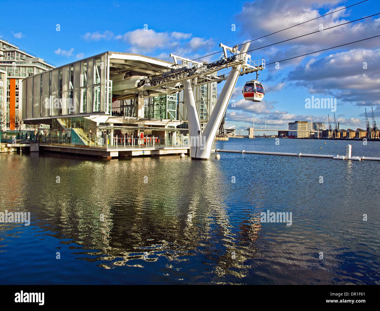 The Emirates Air Line (Thames cable car) Royal Docks terminal, London ...