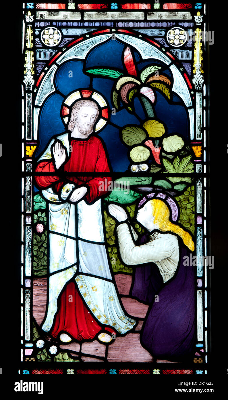 Christ appearing to Mary after the resurrection stained glass, St. Mary ...