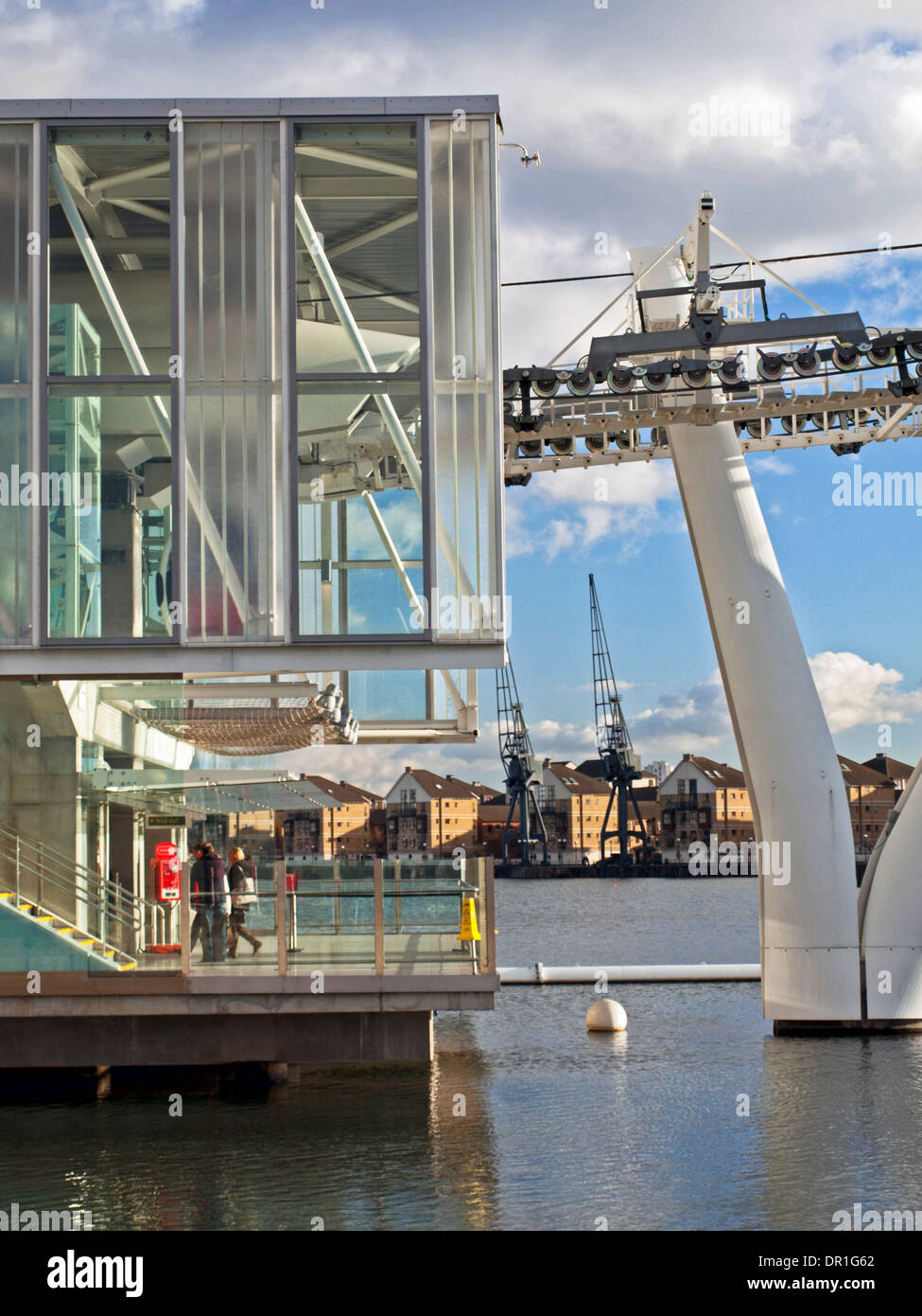 The Emirates Air Line (Thames cable car) Royal Docks terminal, London ...