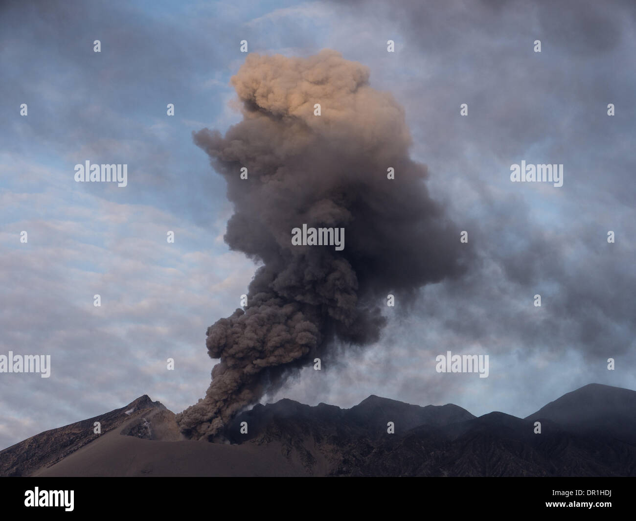 Ash eruption at Sakurajima volcano in Japan - February 2013 Stock Photo ...