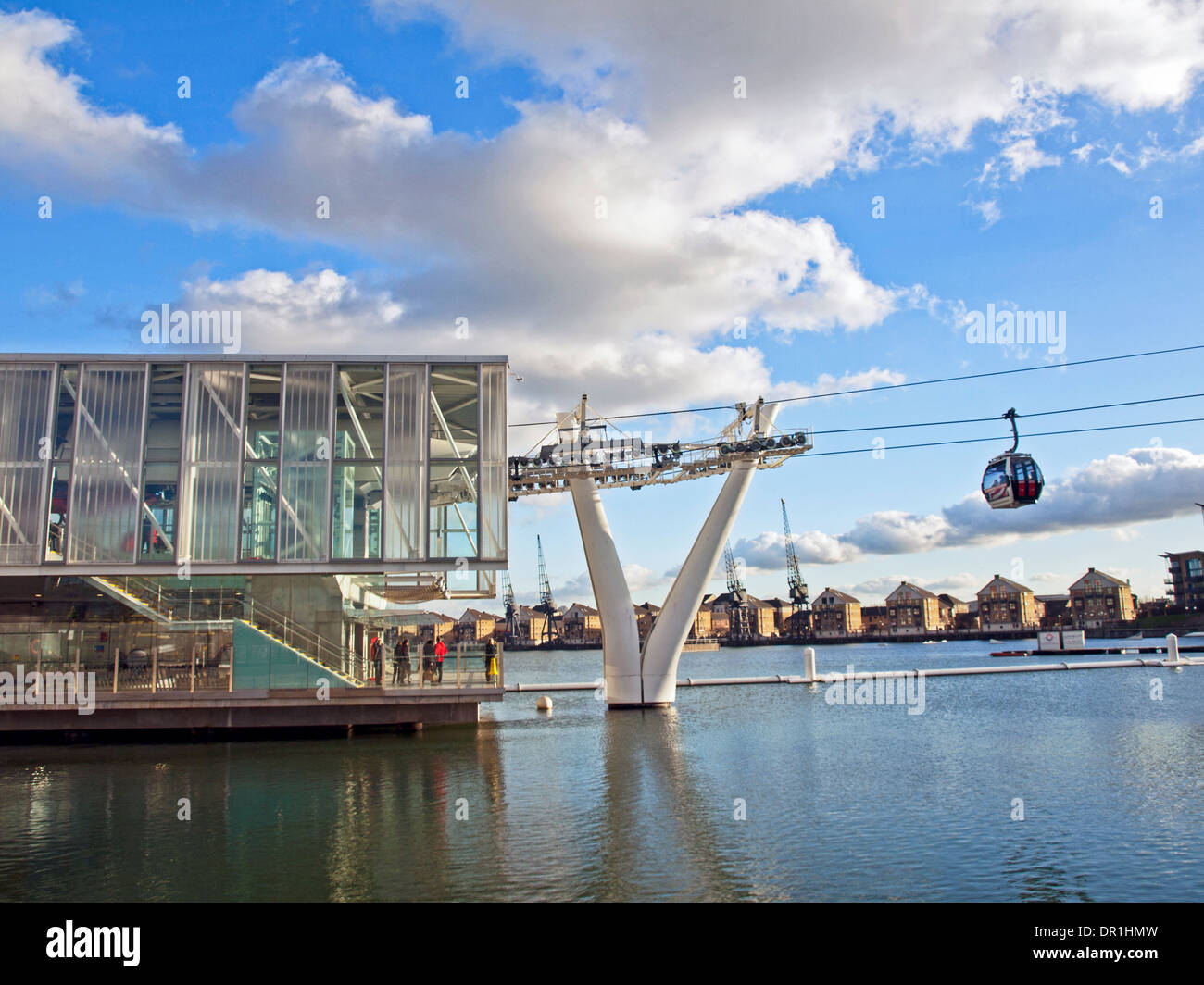 The Emirates Air Line (Thames cable car) Royal Docks terminal, London ...