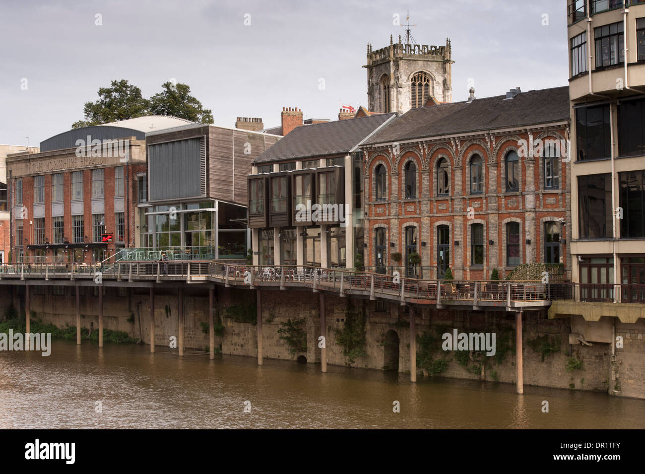 River Ouse, redeveloped riverside buildings (cinema, historic Ebor Hall ...