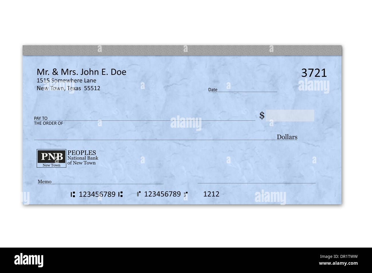 Personal Check Example