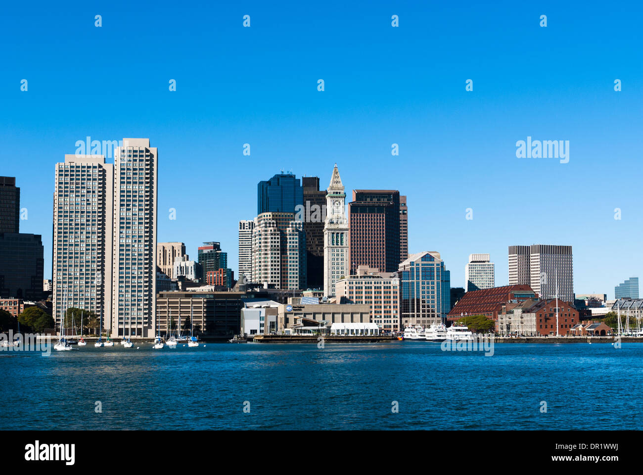 Boston waterfront and city skyline. Boston, Massachusetts, USA Stock ...