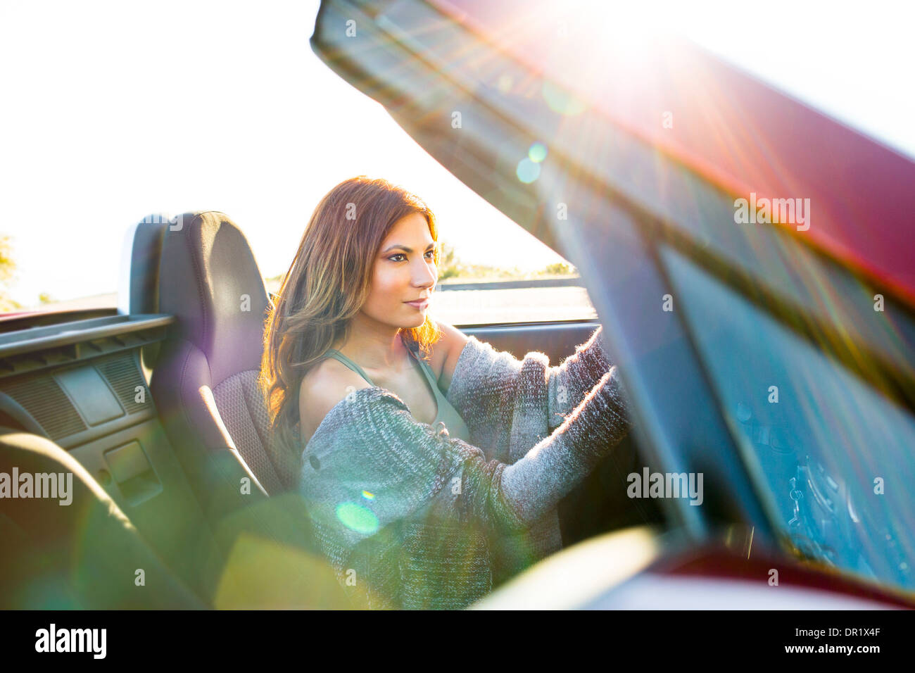 Woman driving convertible hi-res stock photography and images - Alamy
