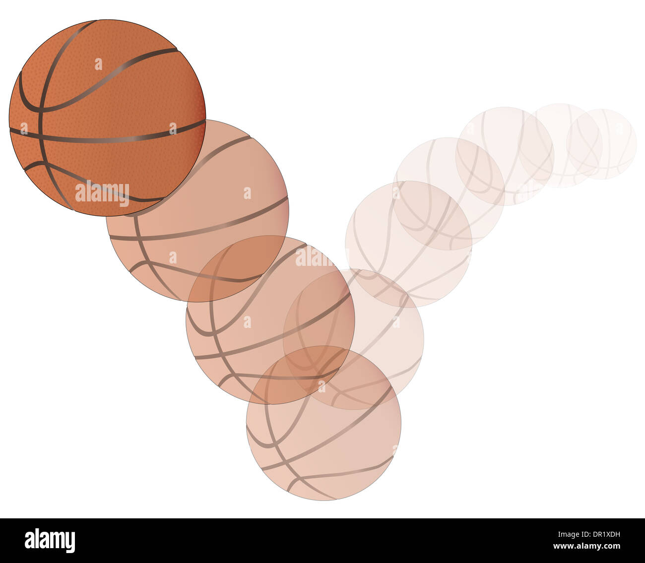 A large bouncing basketball isolated on a white background Stock Photo ...