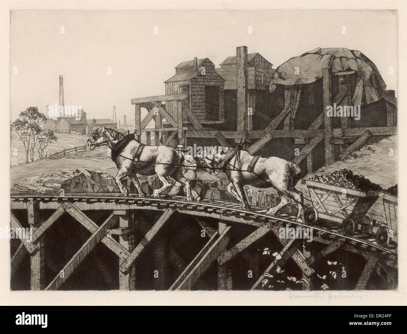 WOODEN RAIL IN MINE Stock Photo - Alamy