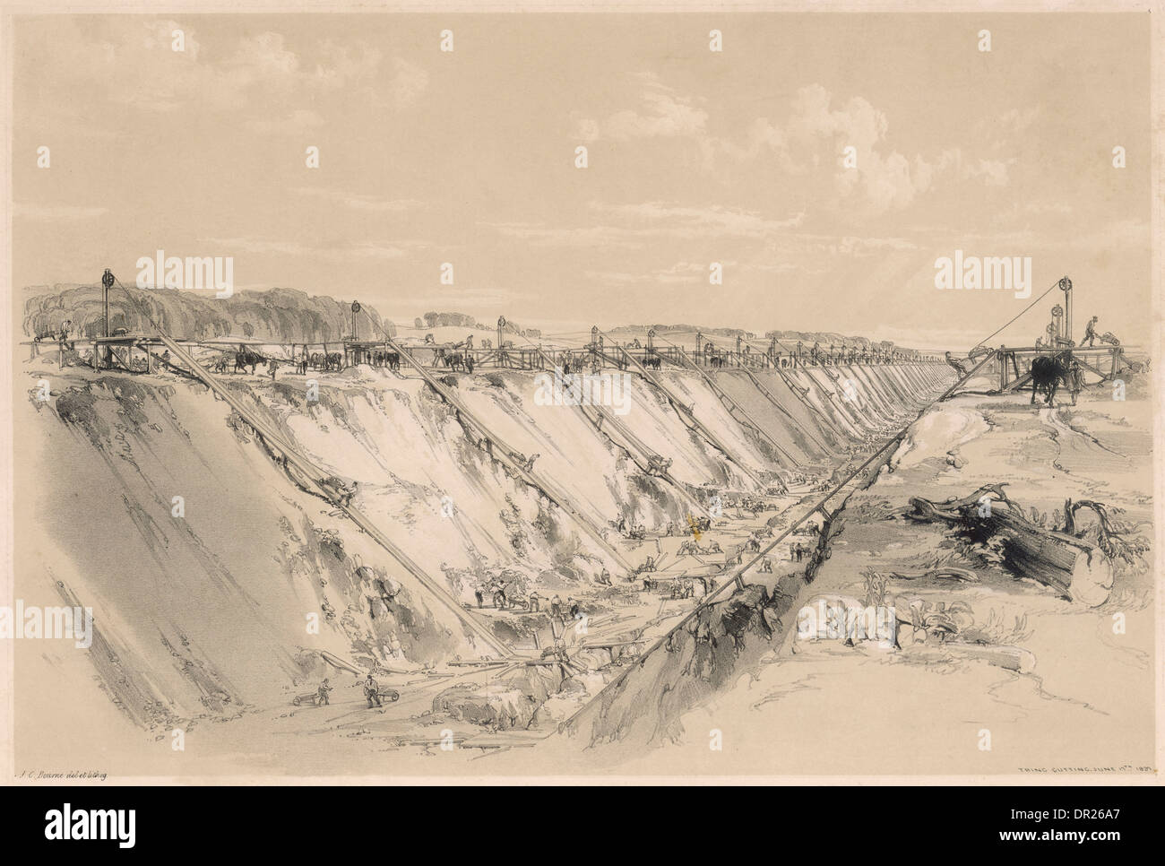 DIGGING A RAIL CUTTING Stock Photo - Alamy