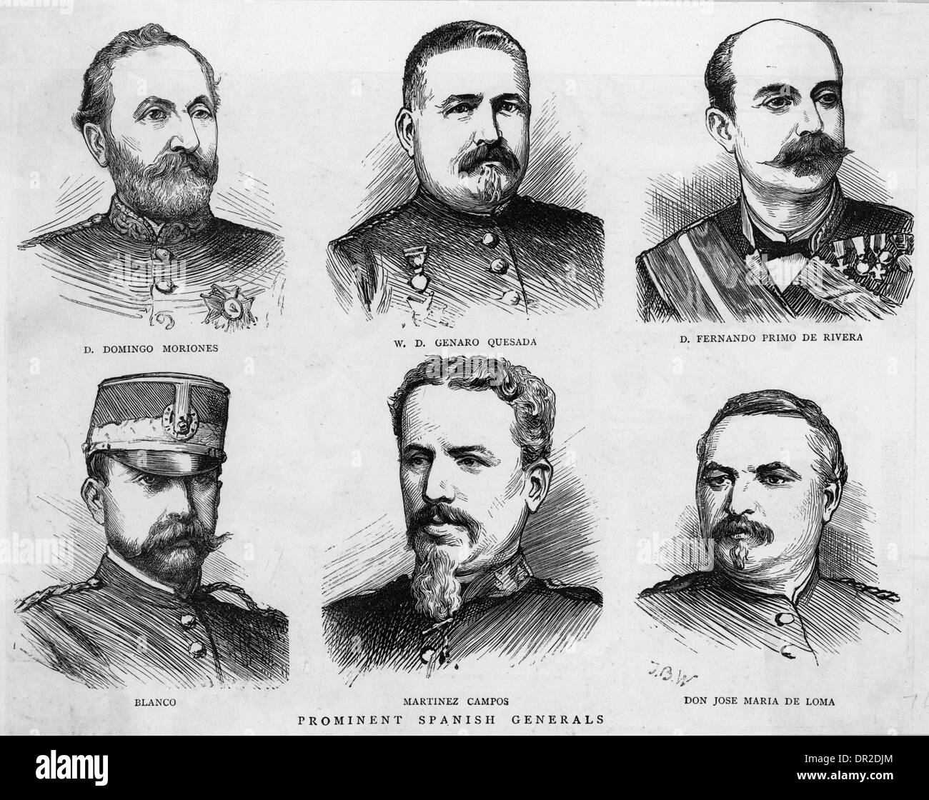 SIX SPANISH GENERALS Stock Photo - Alamy