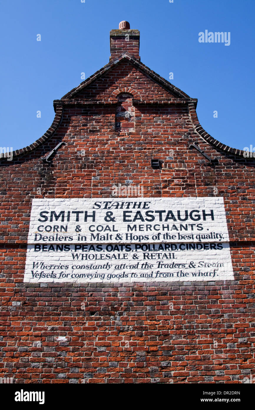 Old advertising sign painted on the side of a house in Beccles, suffolk ...