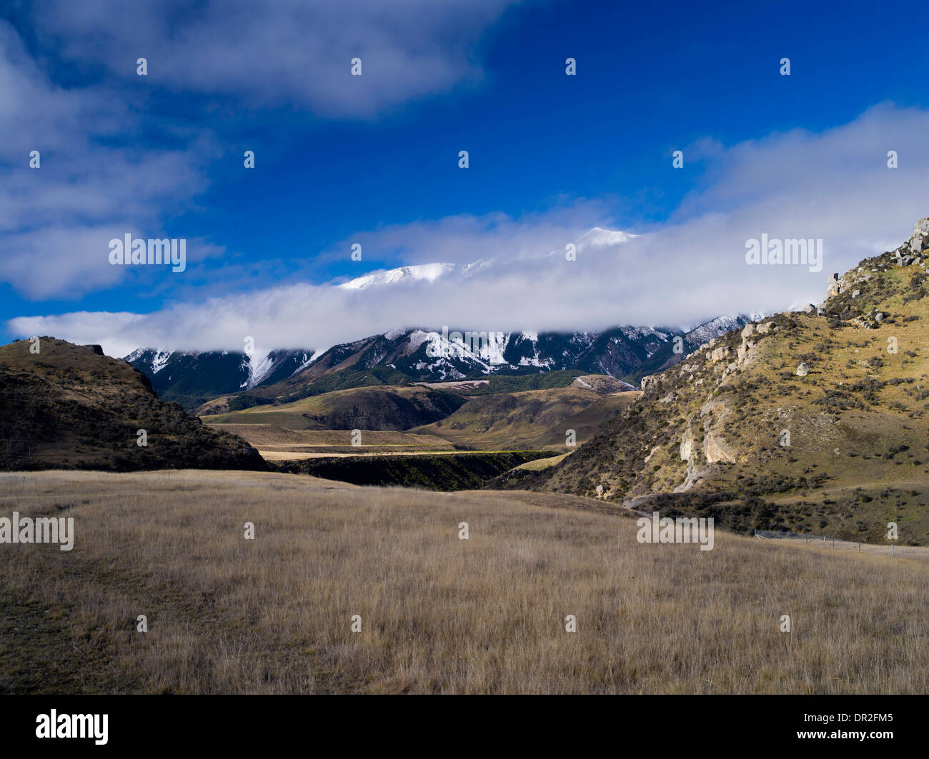 View of the Torlesse Range from the Cave Stream overlook along Highway ...