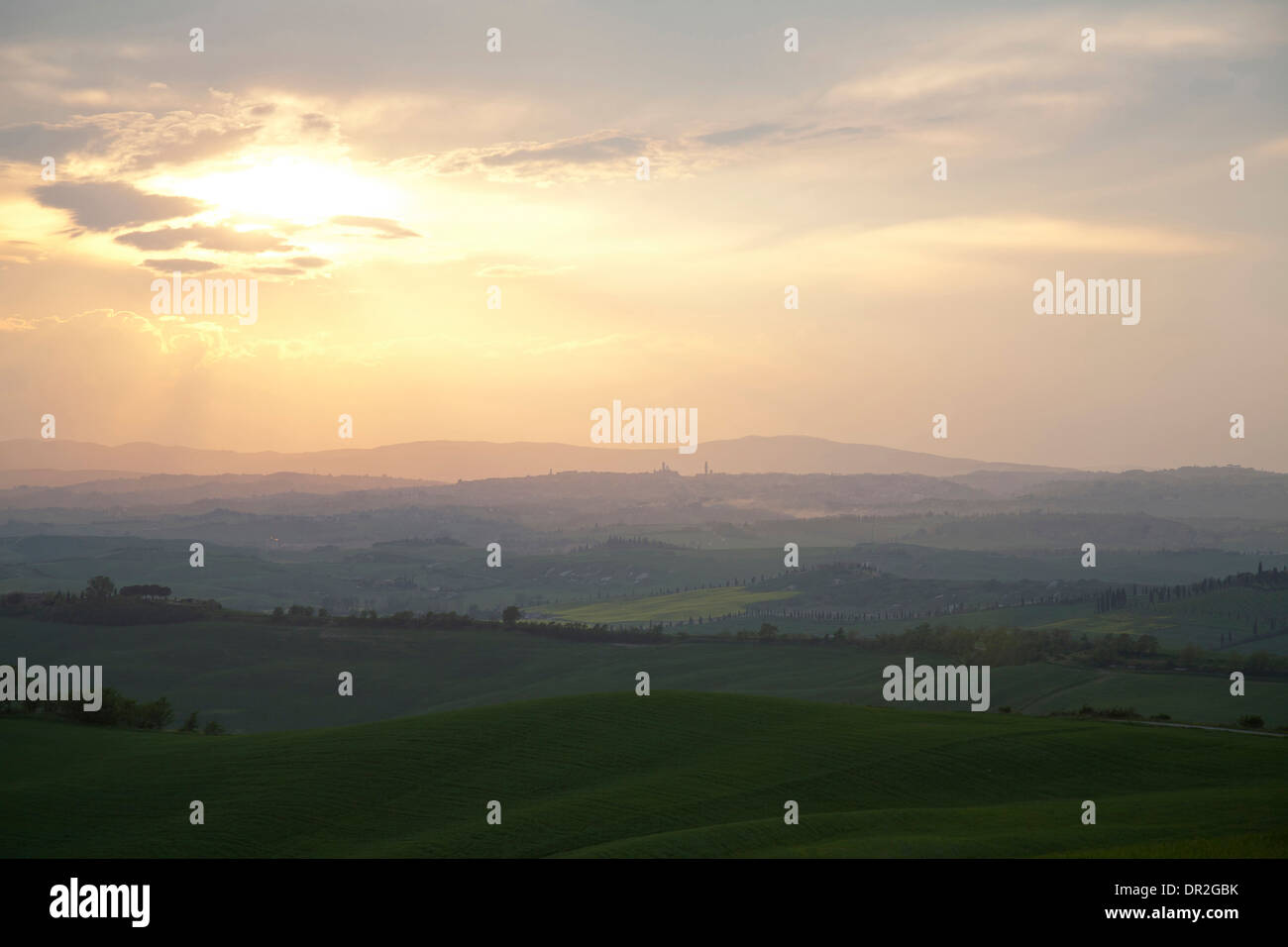 landscape, crete senesi, view of siena, tuscany, italy, europe Stock ...