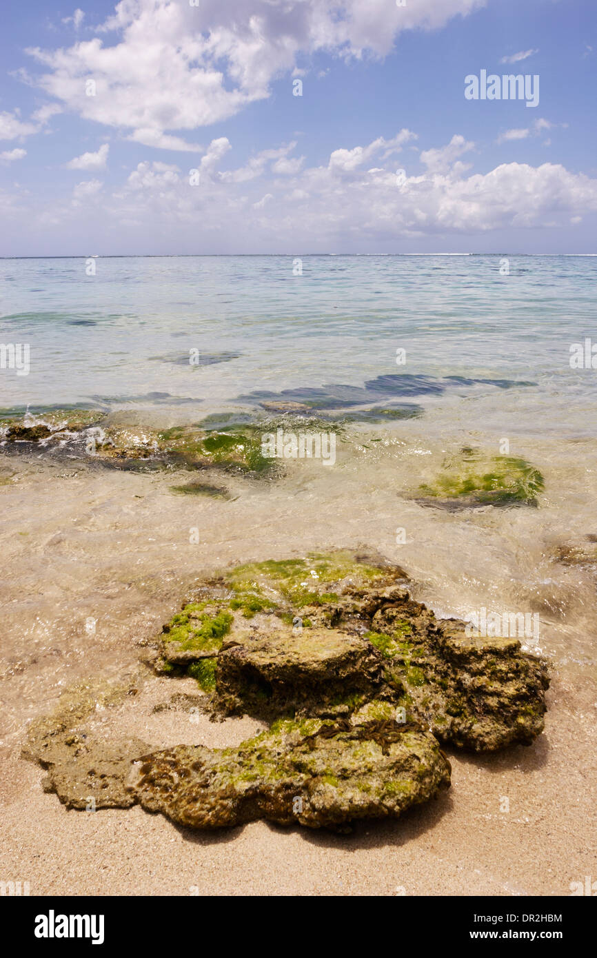 Wave crashing on rocks on the beach, Mauritius Stock Photo - Alamy