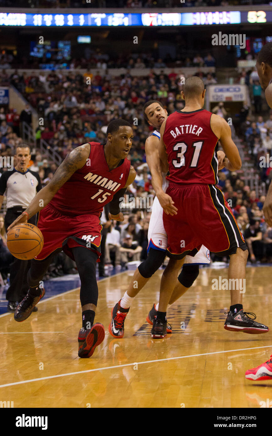 January 17, 2014: Miami Heat point guard Mario Chalmers (15) in action ...