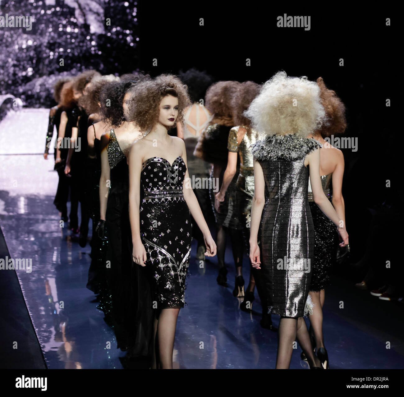 NEW YORK, USA - FEBRUARY 14, 2012: Models walk runway for Badgley ...