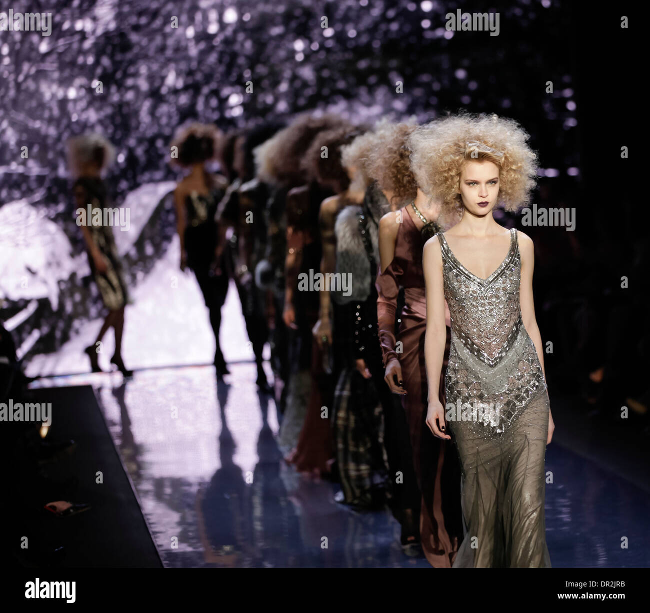 NEW YORK, USA - FEBRUARY 14, 2012: Models walk runway for Badgley ...