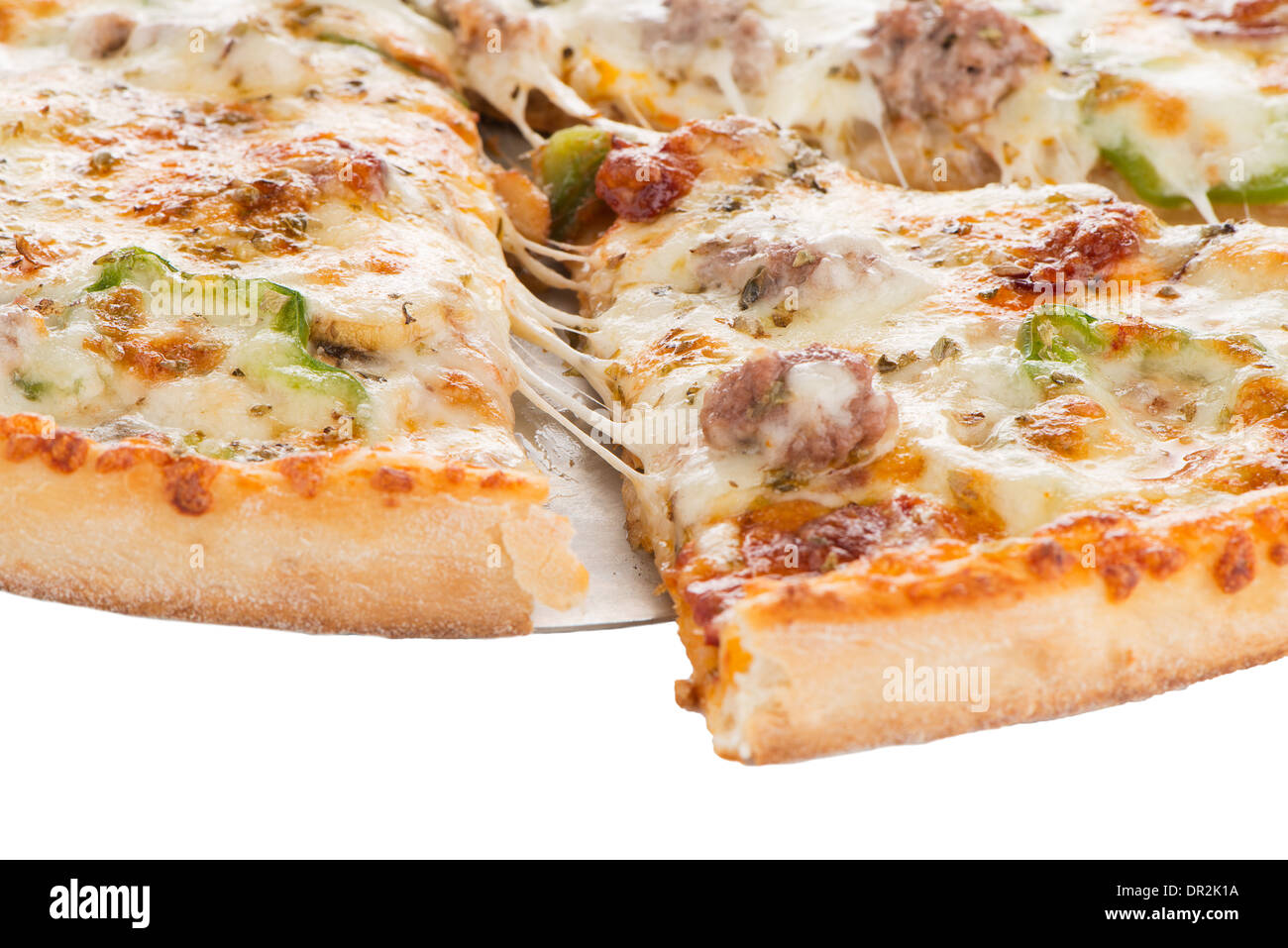 Italian pizza isolated over white background Stock Photo - Alamy