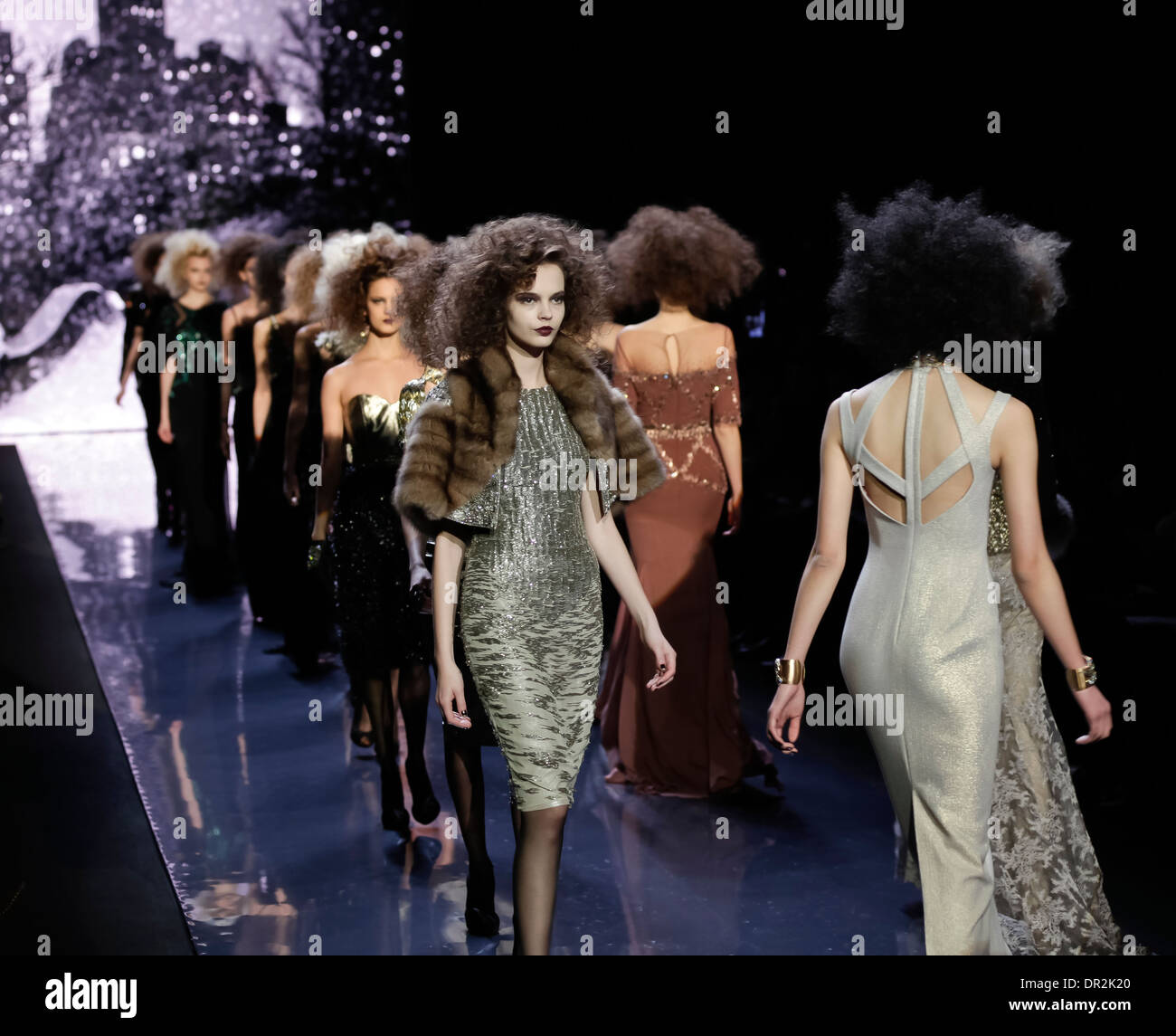 NEW YORK, USA - FEBRUARY 14, 2012: Models walk runway for Badgley ...