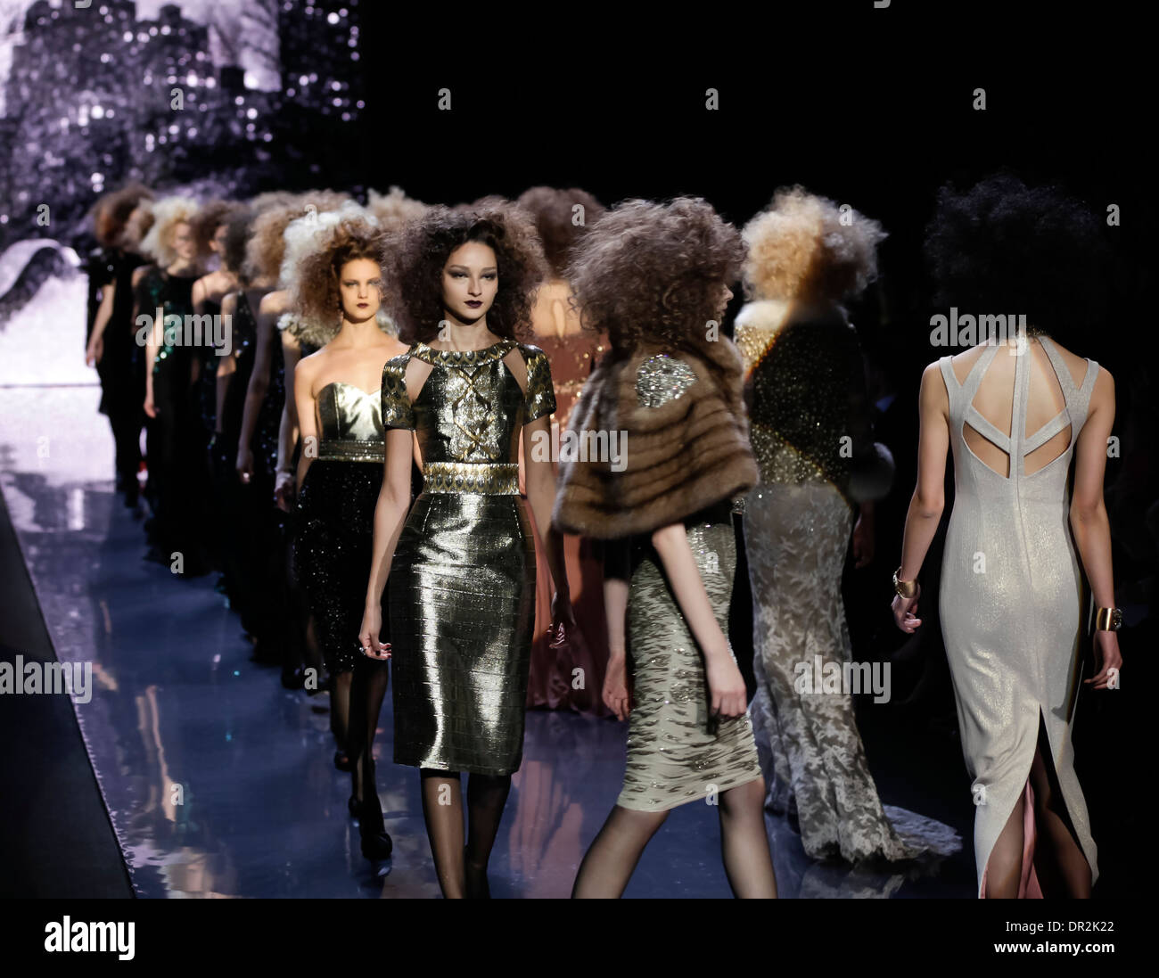 NEW YORK, USA - FEBRUARY 14, 2012: Models walk runway for Badgley ...