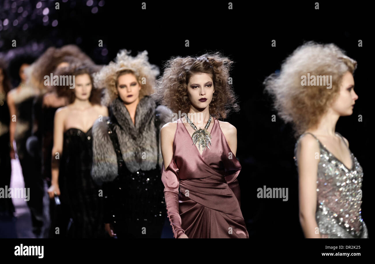 NEW YORK, USA - FEBRUARY 14, 2012: Models walk runway for Badgley ...