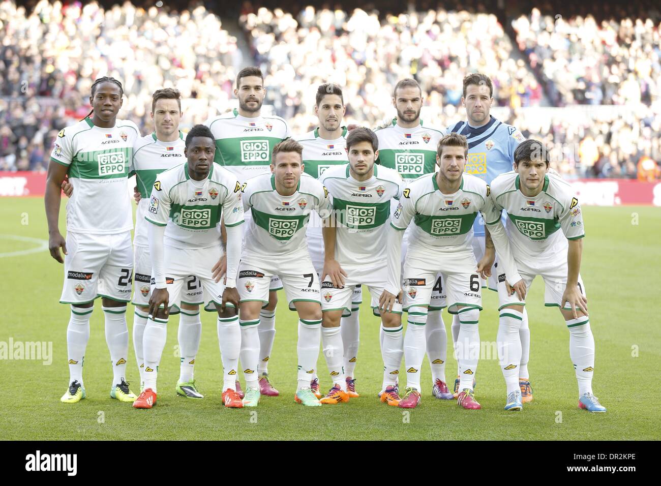 Barcelona, Spain. 5th Jan, 2014. Elche team group line-up Football ...