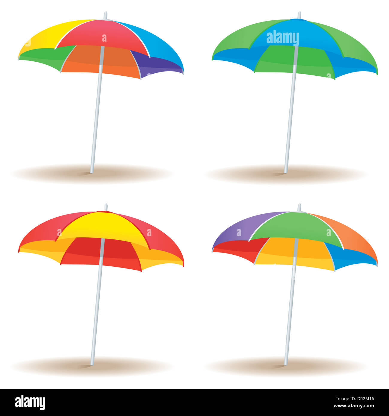 Colorful umbrellas on beach Cut Out Stock Images & Pictures - Alamy