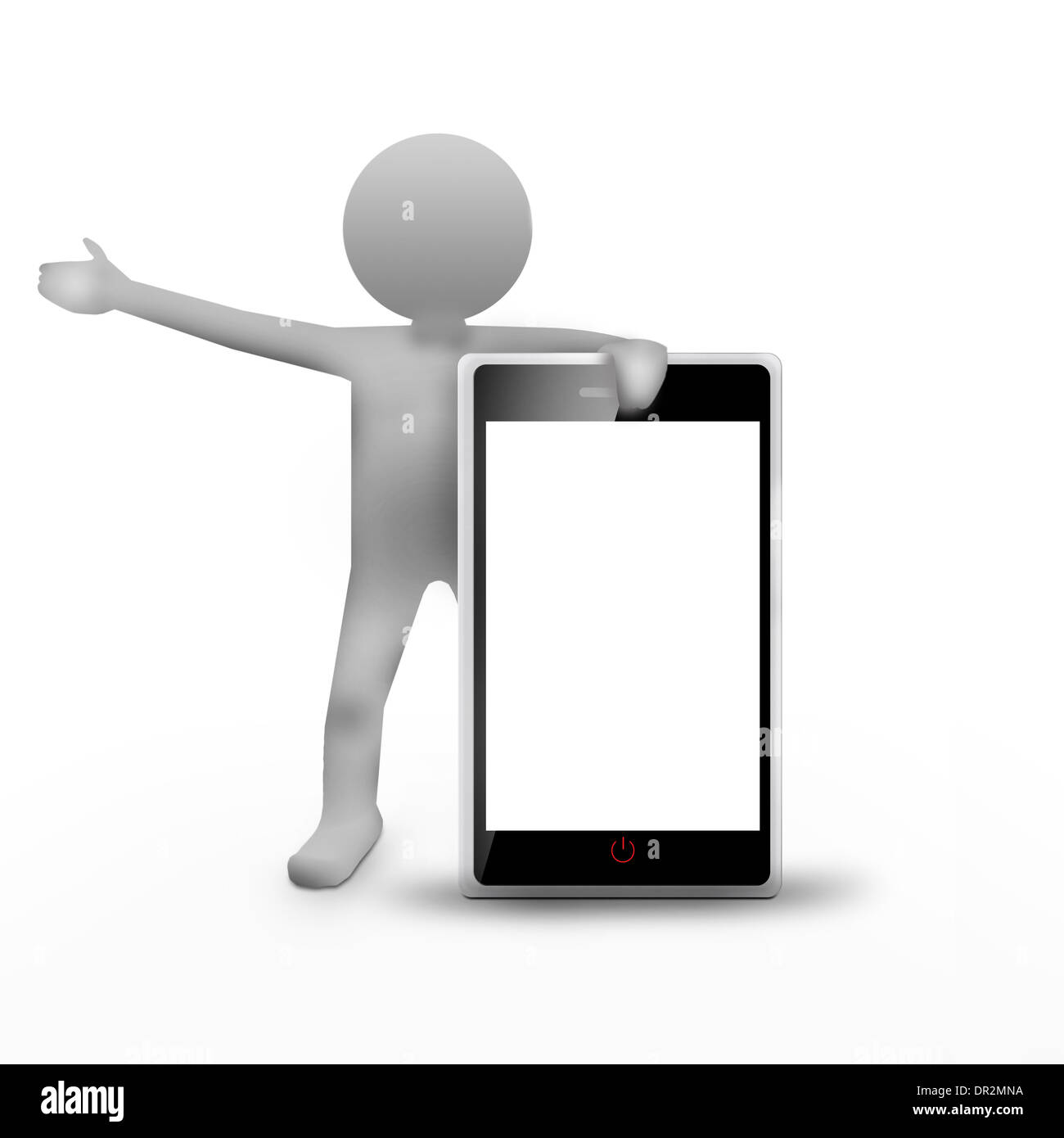 3d man and mobile Stock Photo - Alamy