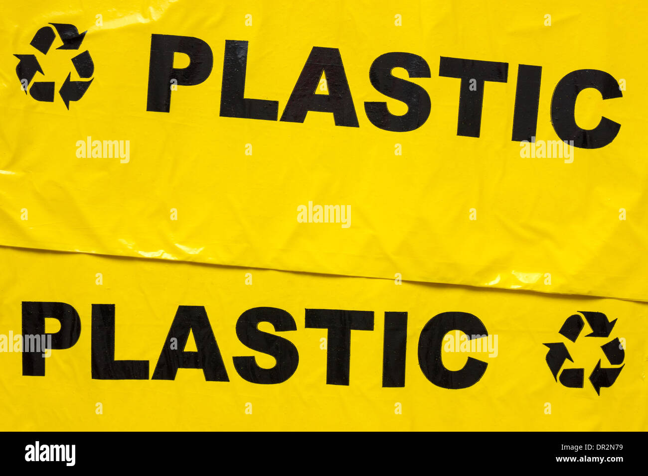 Background of yellow garbage bags for recyclable plastic Stock Photo ...