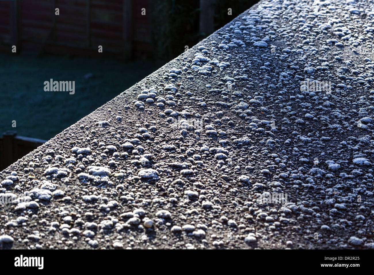Frozen shed roof Stock Photo - Alamy