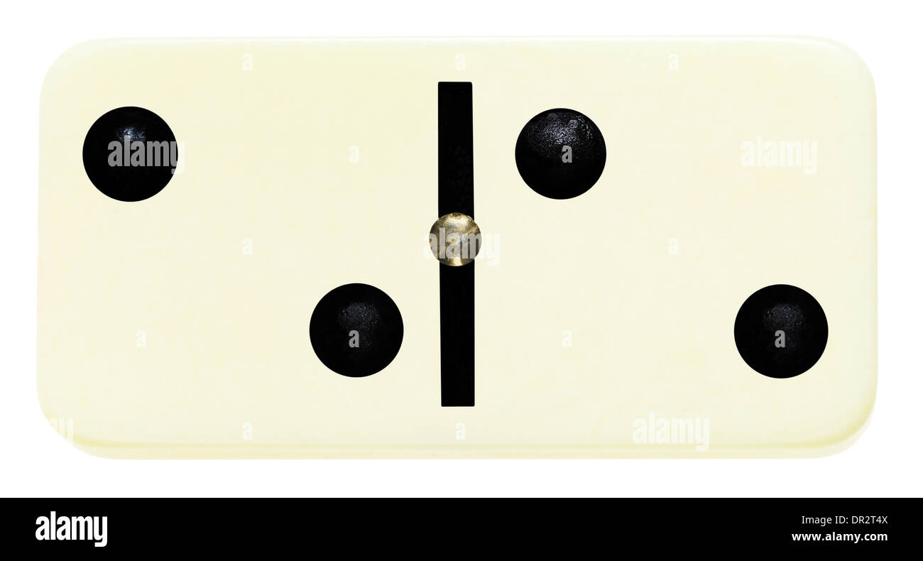 two two domino tile on isolated on white background Stock Photo - Alamy