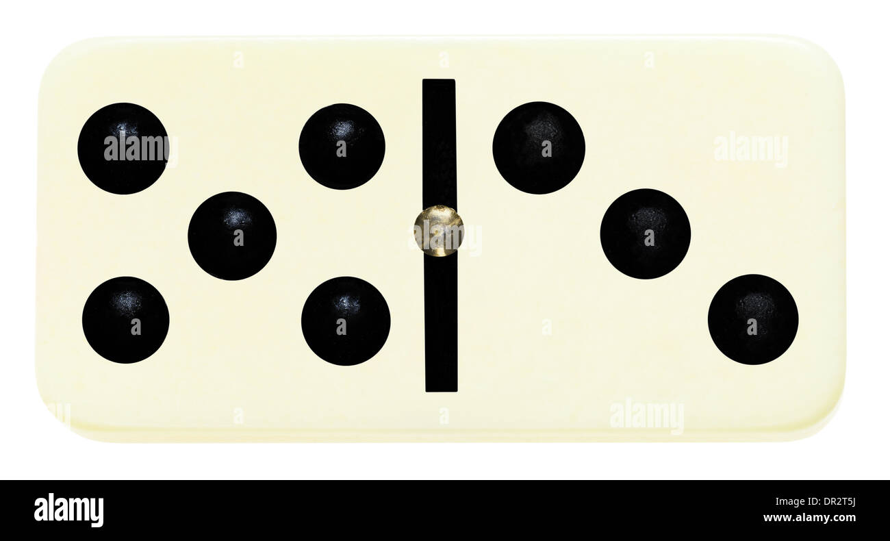 five, three domino tile on isolated on white background Stock Photo - Alamy