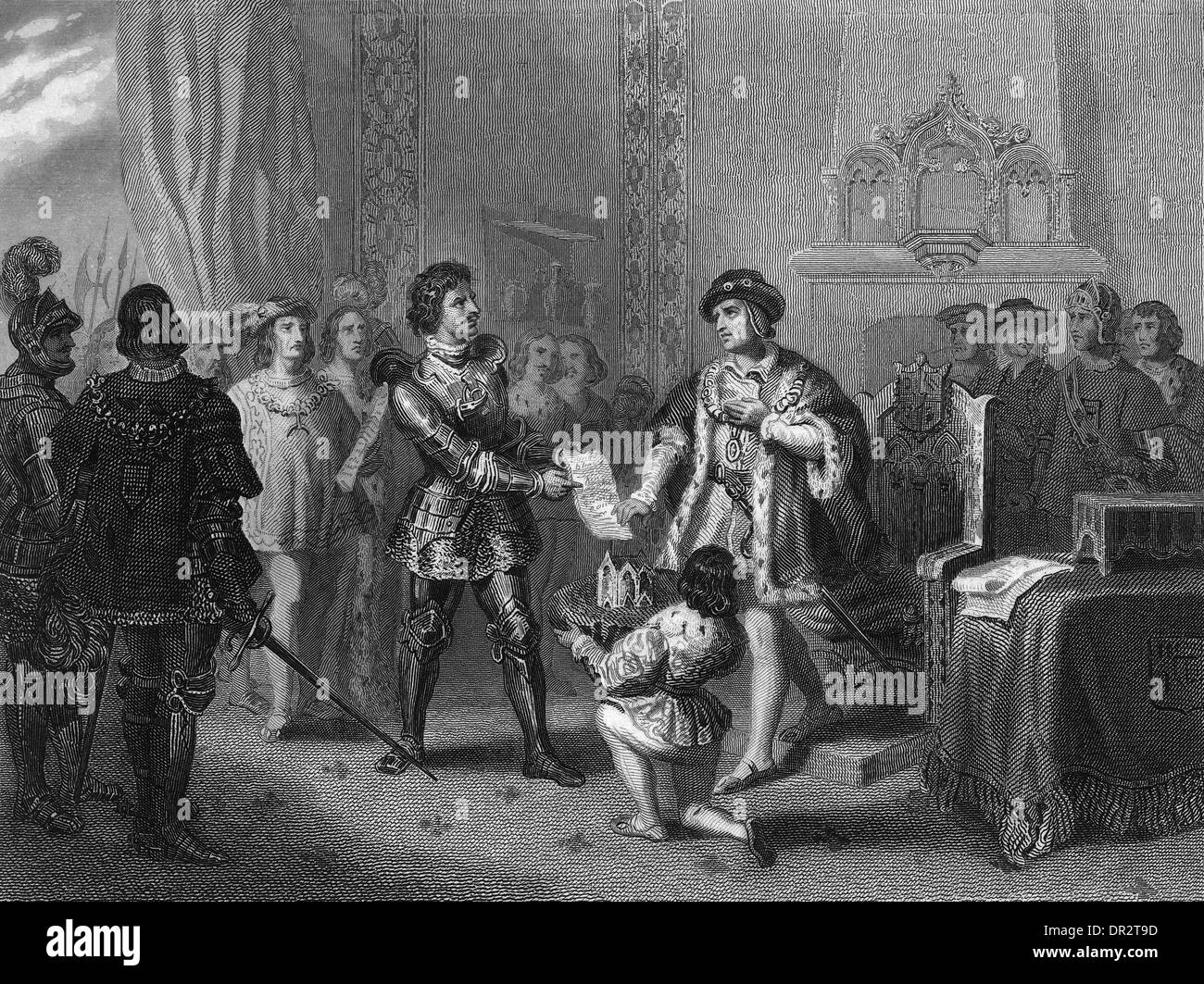 King louis xi of france history historical archive archival Black and ...