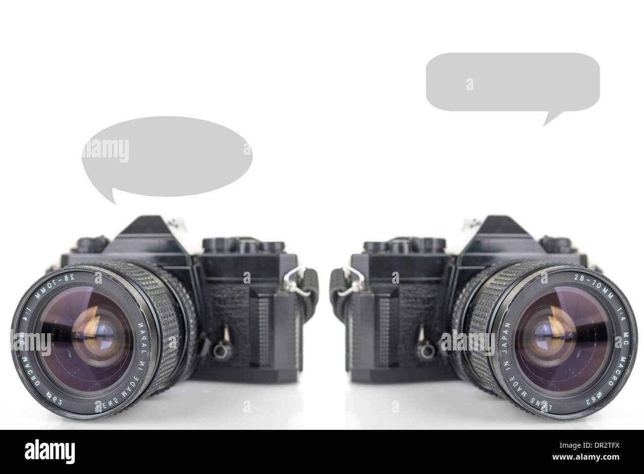 Vintage camera isolated on white with text space Stock Photo - Alamy